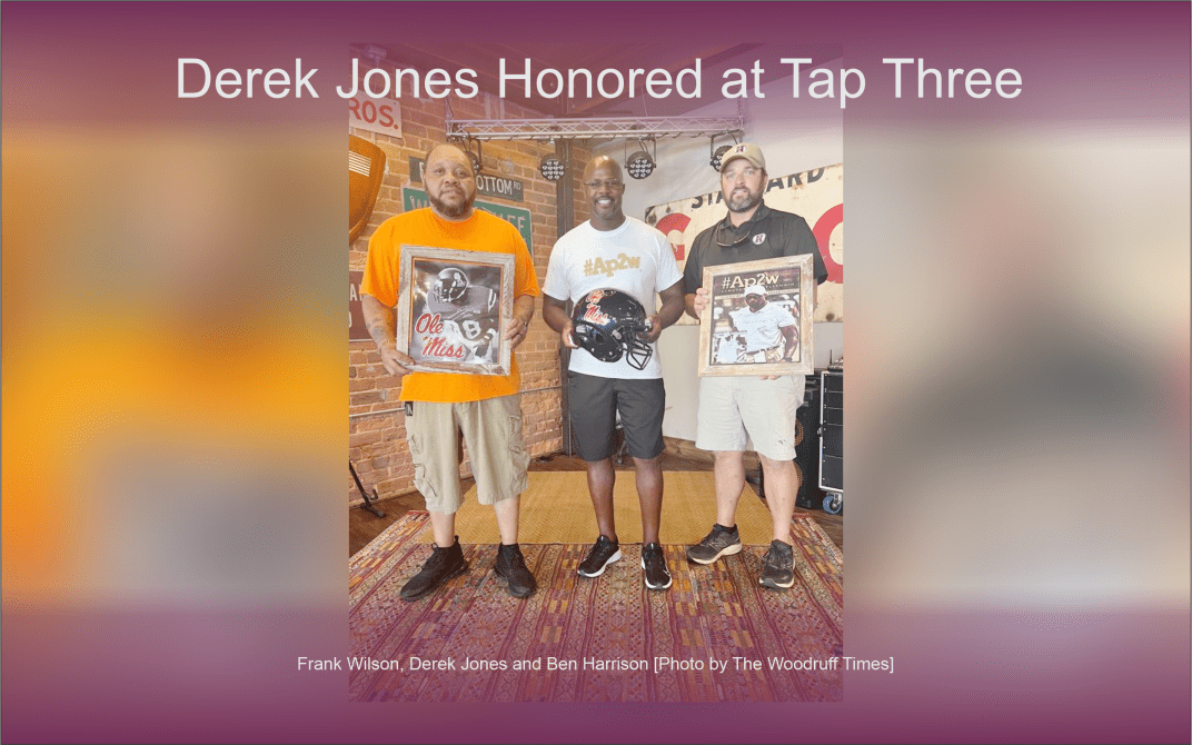 Derek Jones Honored at Tap Three - The Woodruff Times