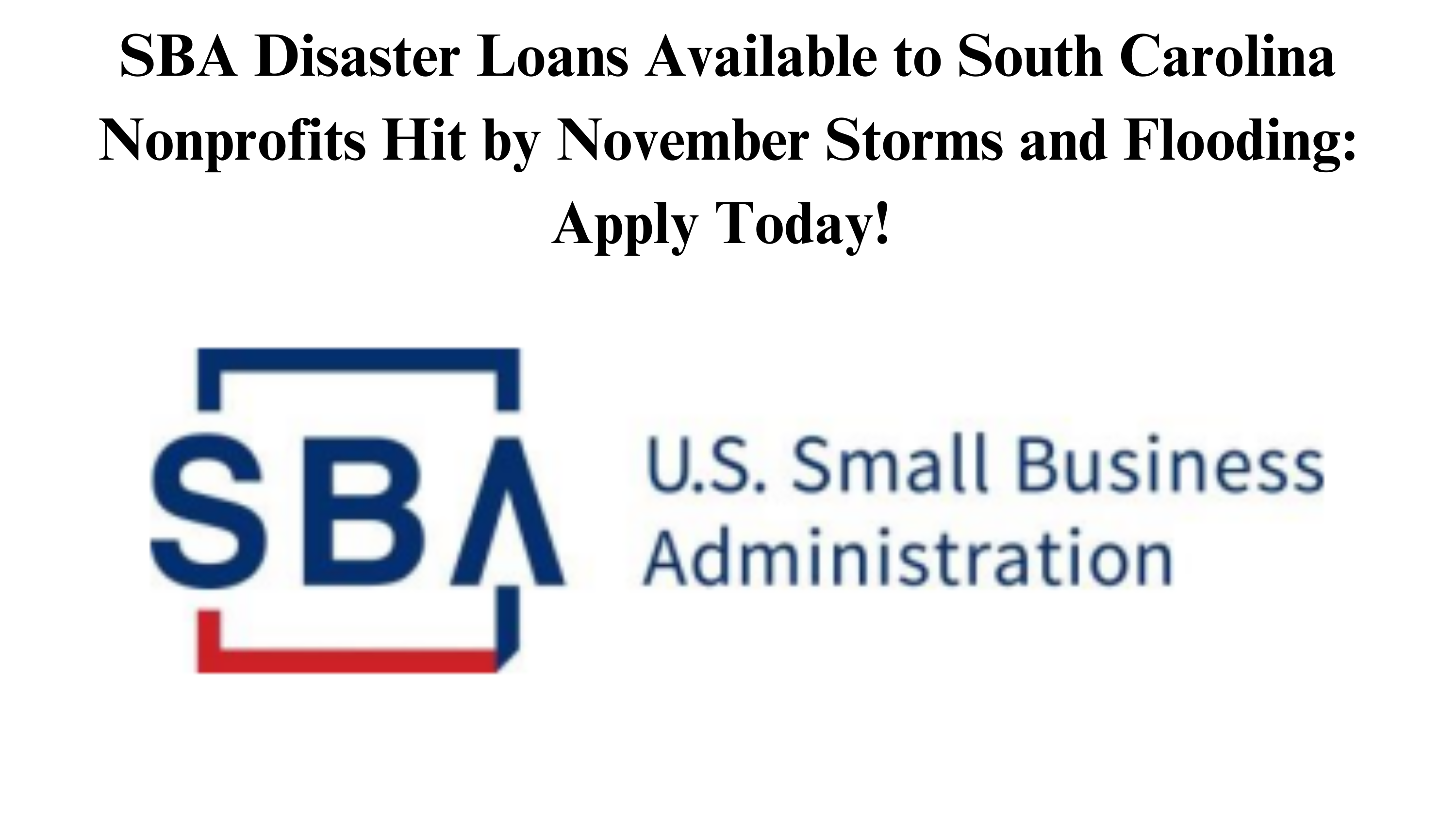 SBA Disaster Loans Available to South Carolina Nonprofits Hit by ...